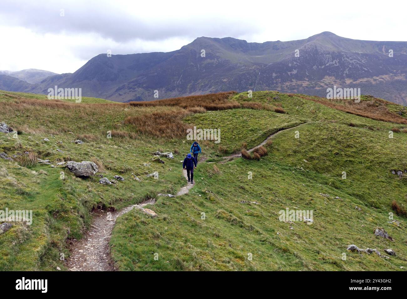Two Men (Hikers) Climbing the Wainwright 'Whiteless Pike' from ...
