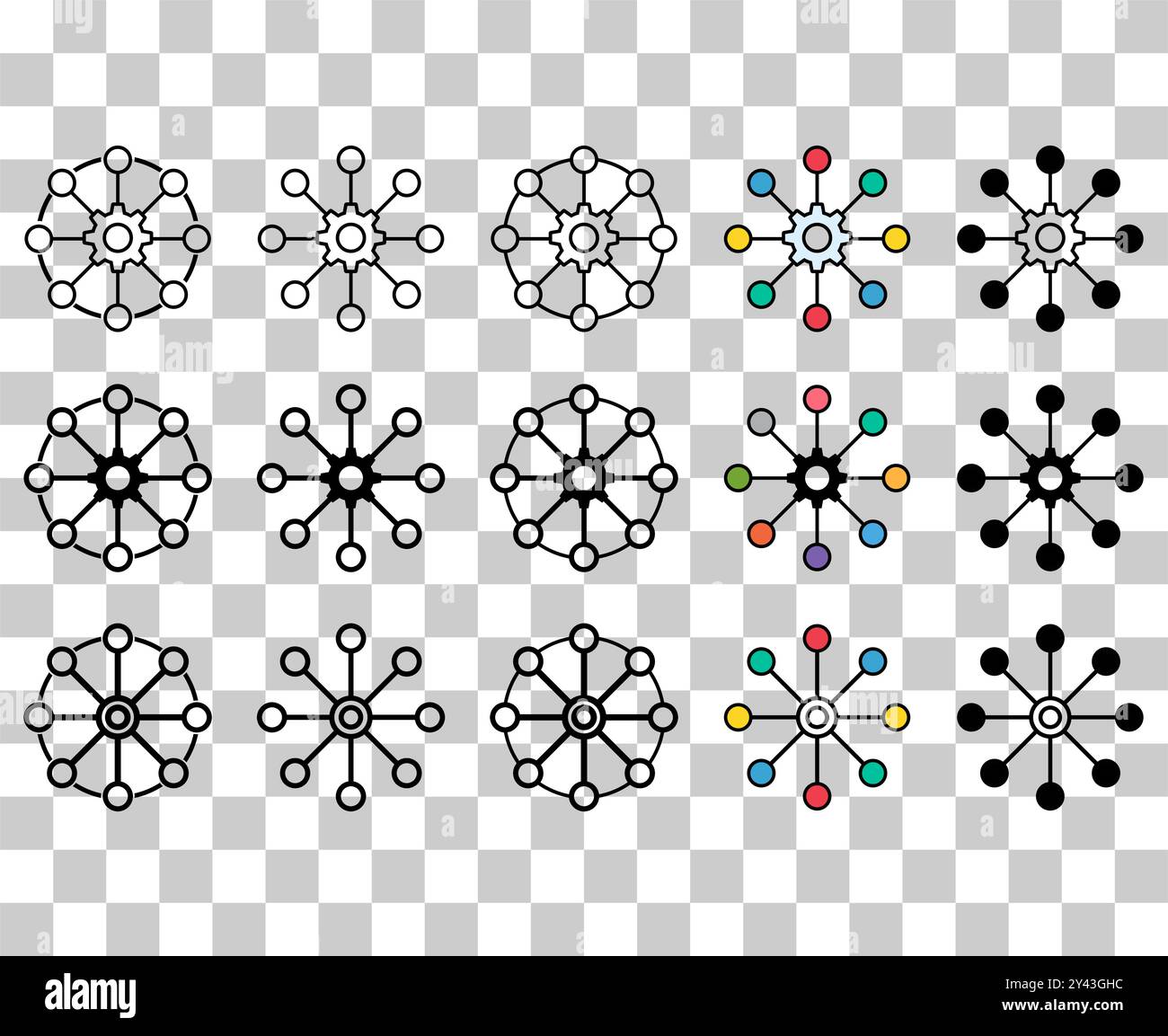 Set of Multichannel digital design icon, omnichannel flat web symbol ...