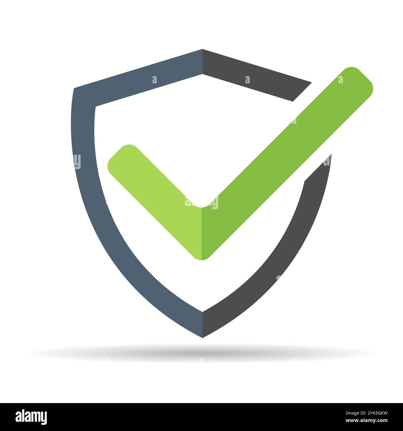 Shield protect shadow icon, safety mark web design, guard symbol vector ...
