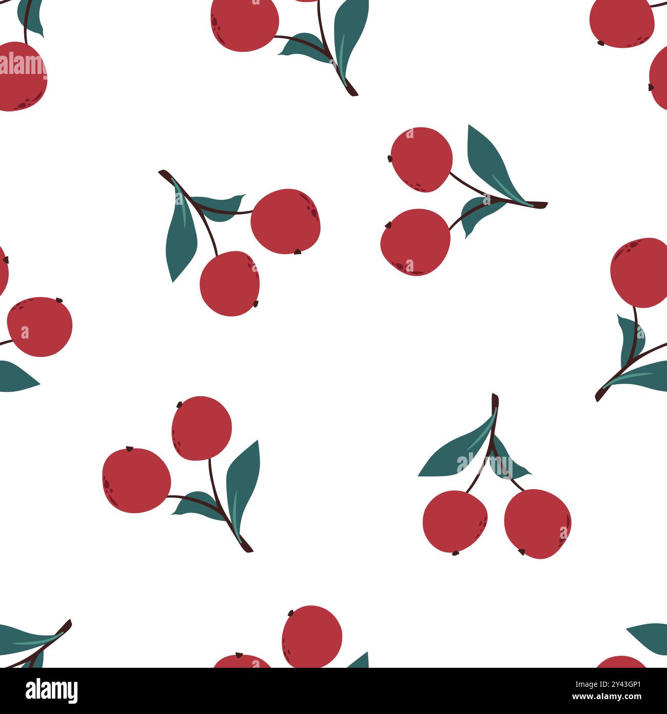 Cherry fruit pattern Stock Vector Images - Alamy