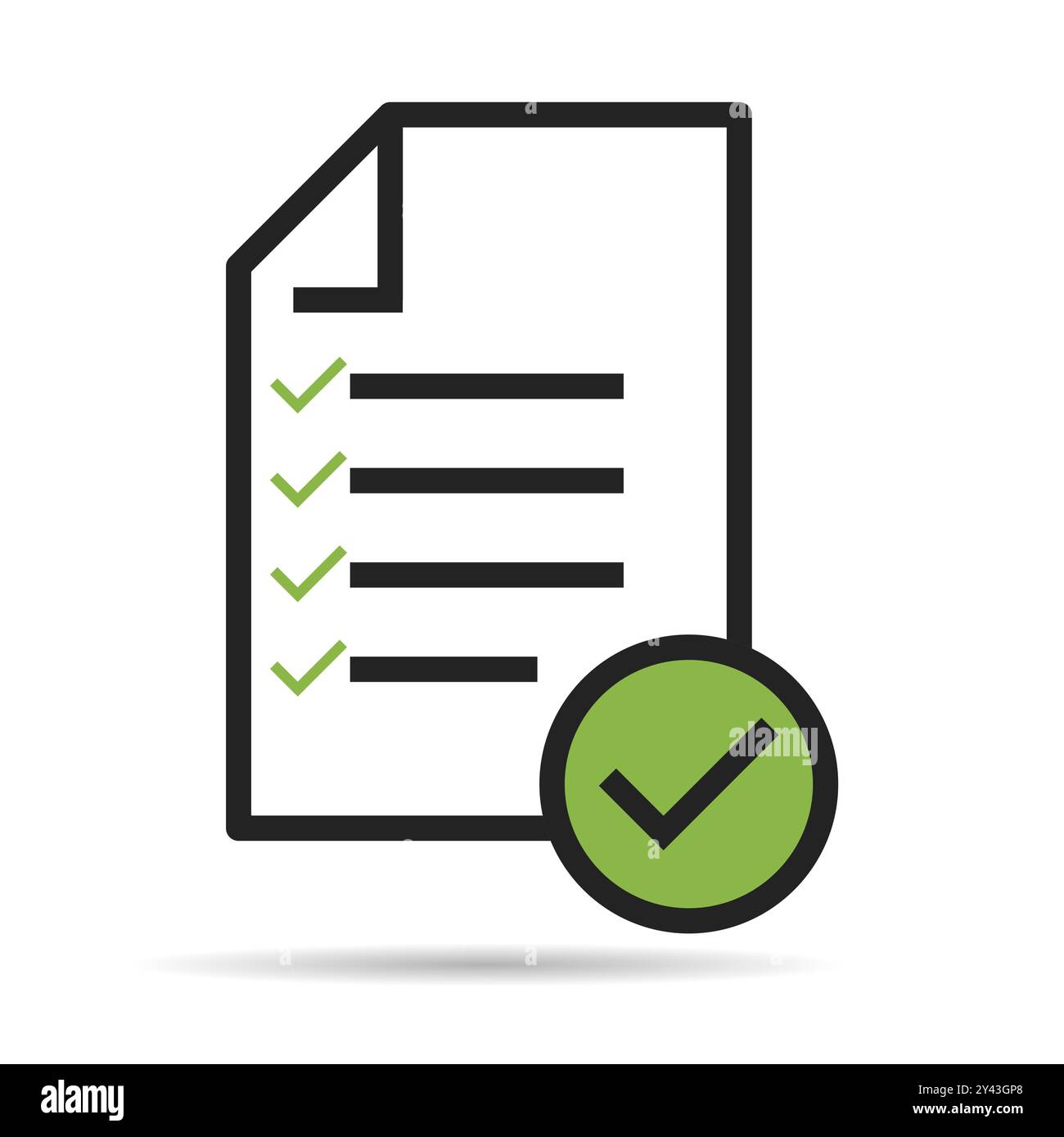 In compliance icon shadow sign, company passed inspection symbol ...