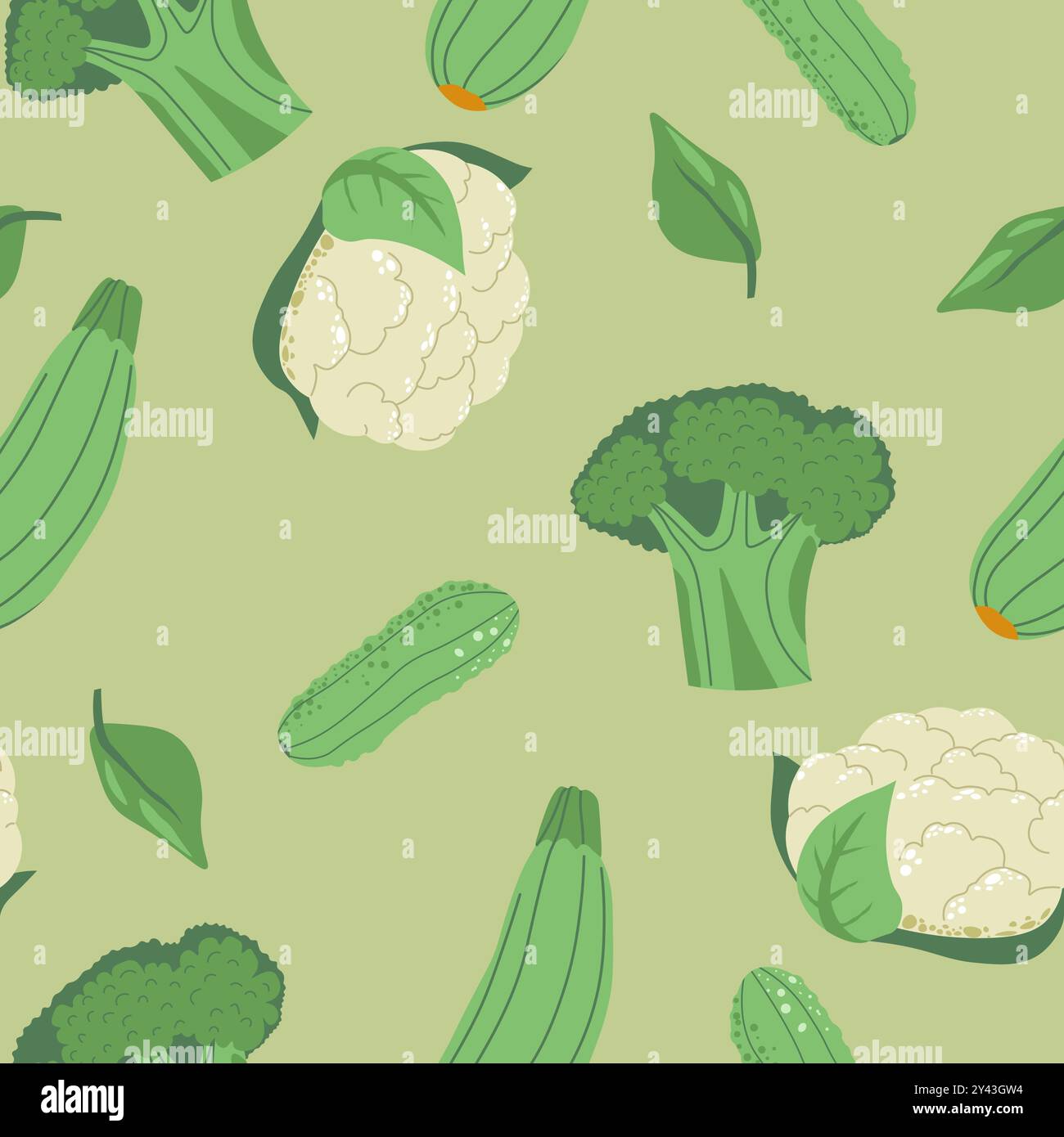 Broccoli seamless design Stock Vector Images - Alamy