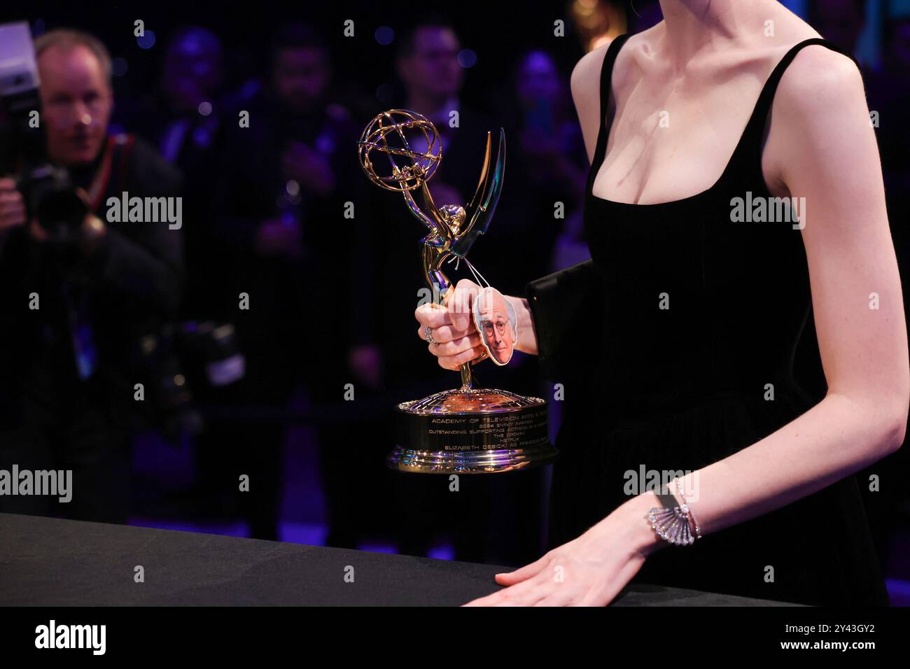 A close up of Elizabeth Debicki, winner of outstanding supporting ...