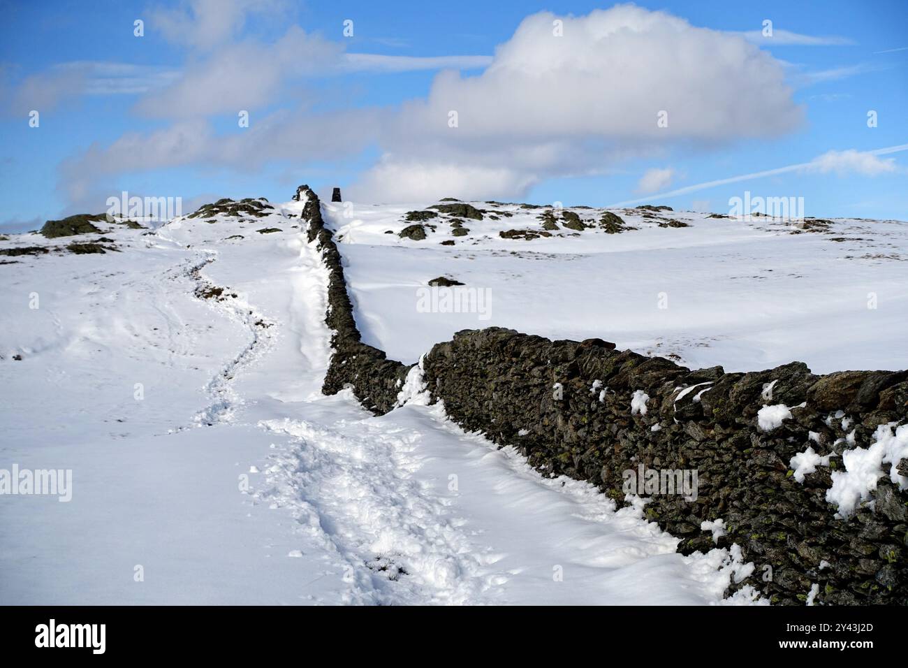 Dry Stone Wall Leading to the Summit Trig Point of the Wainwright ...