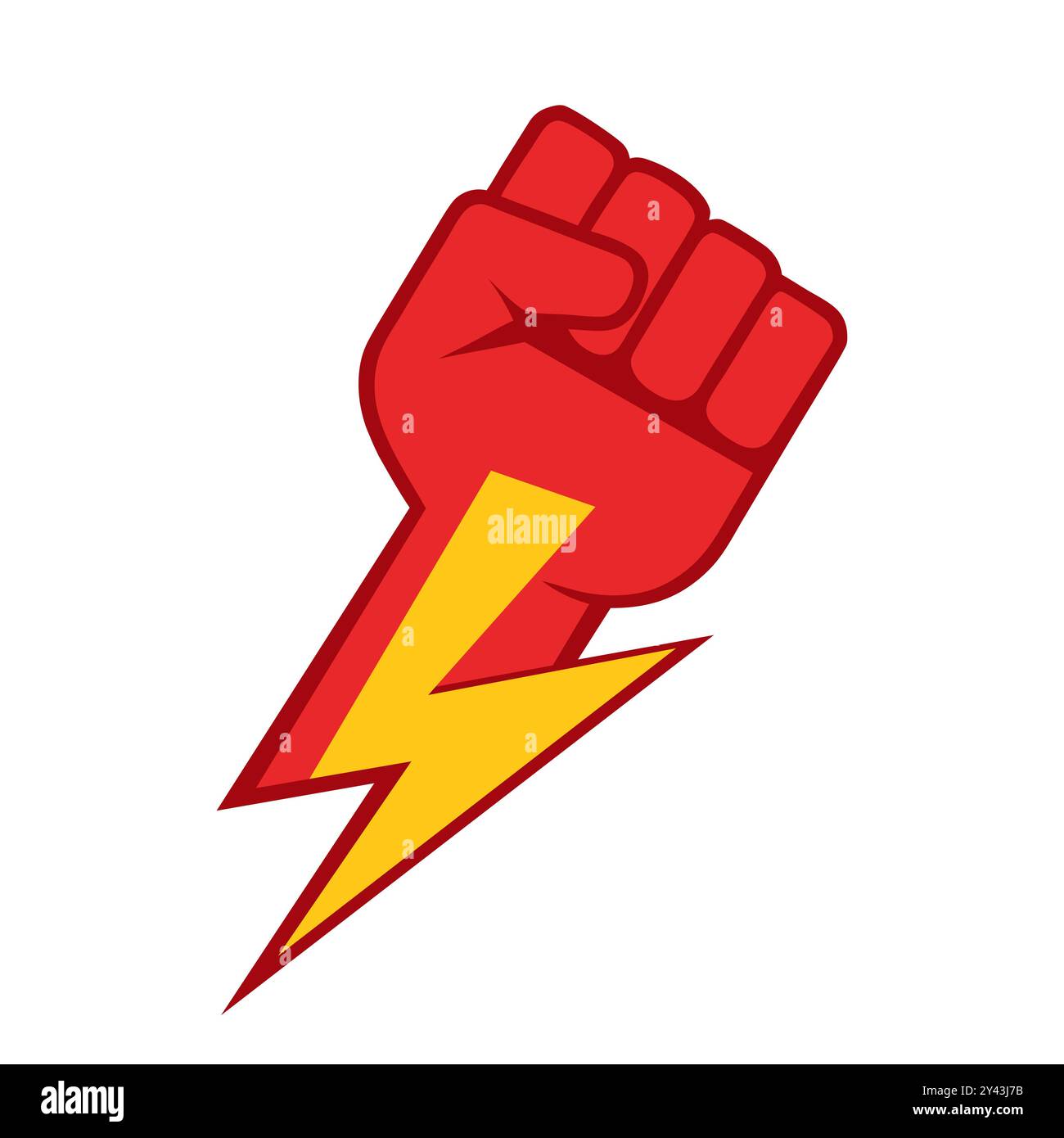 Protest fist with lightning. People protesting for human rights ...