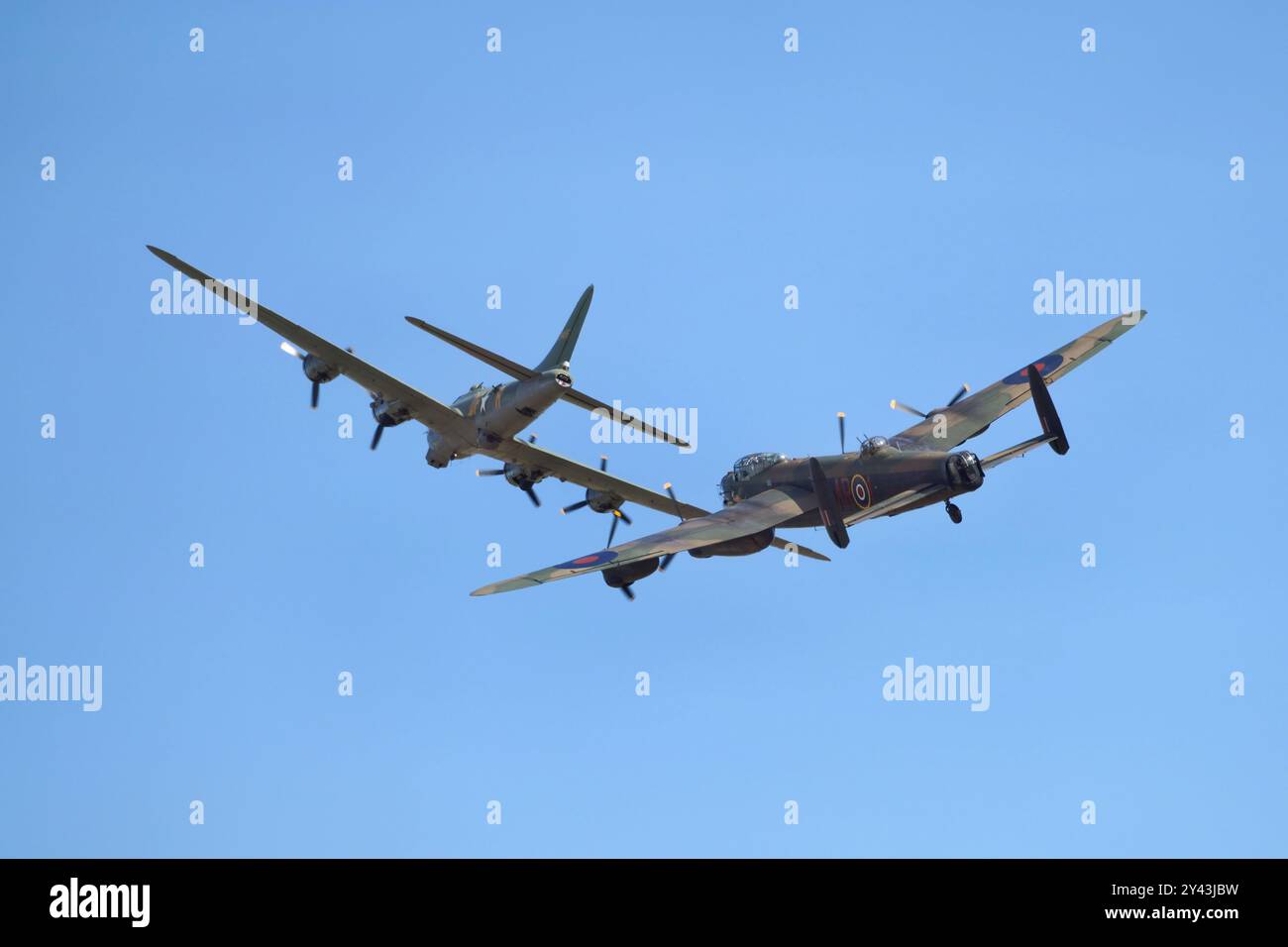 BBMF Lancaster and B-17 Sally-B performs at the IWM Duxford Battle of ...