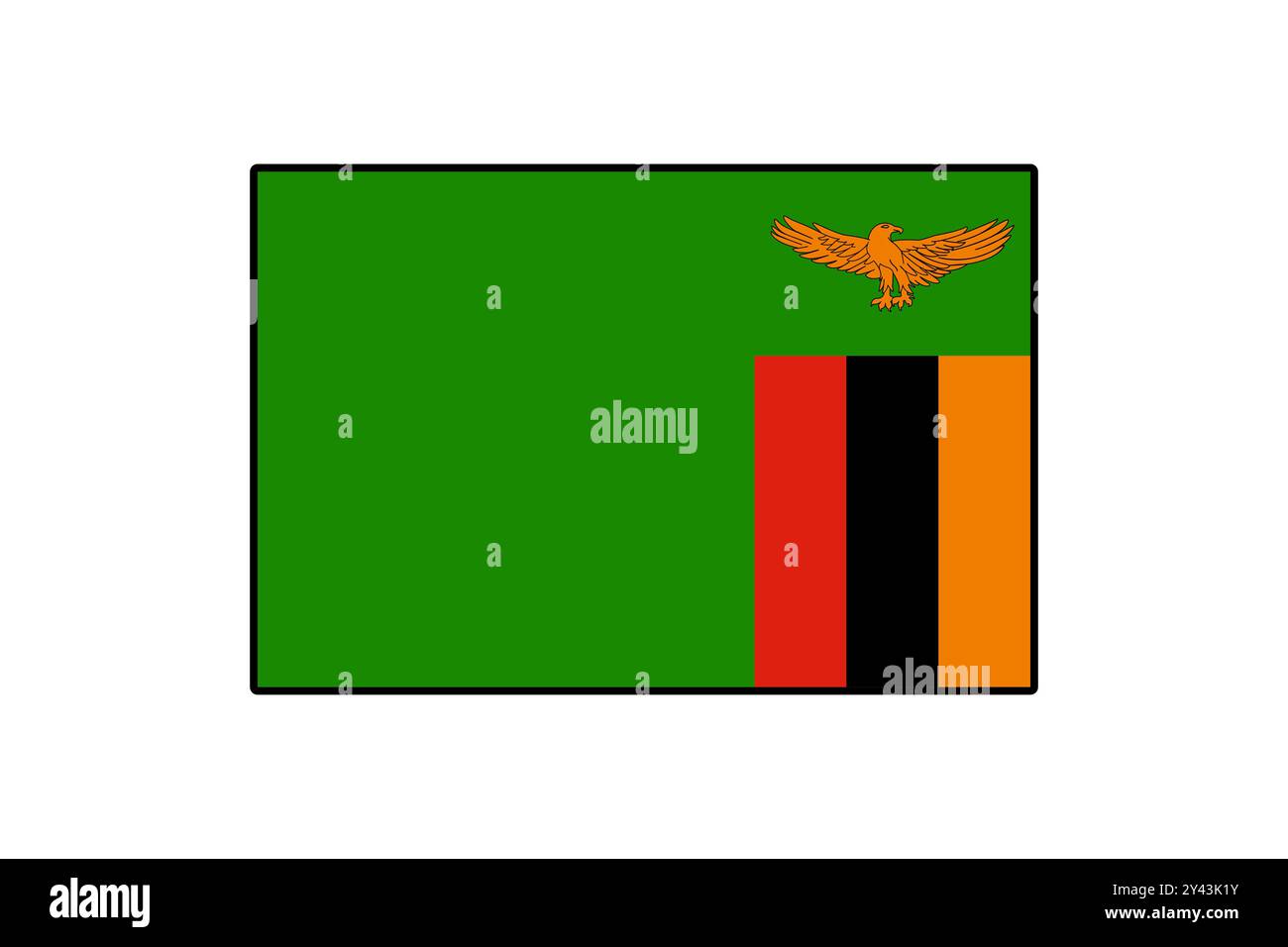 The design showcases the Zambian flag with its vibrant green field and ...