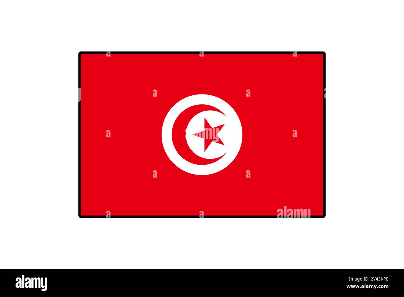 The design features the national flag of Tunisia with a red field and a ...