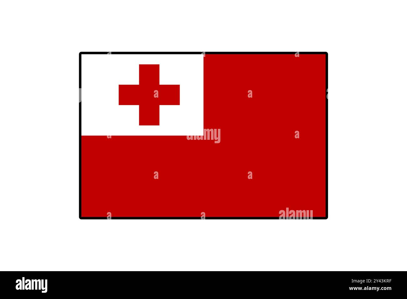 The vibrant flag of Tonga displays a bold red background with a white ...