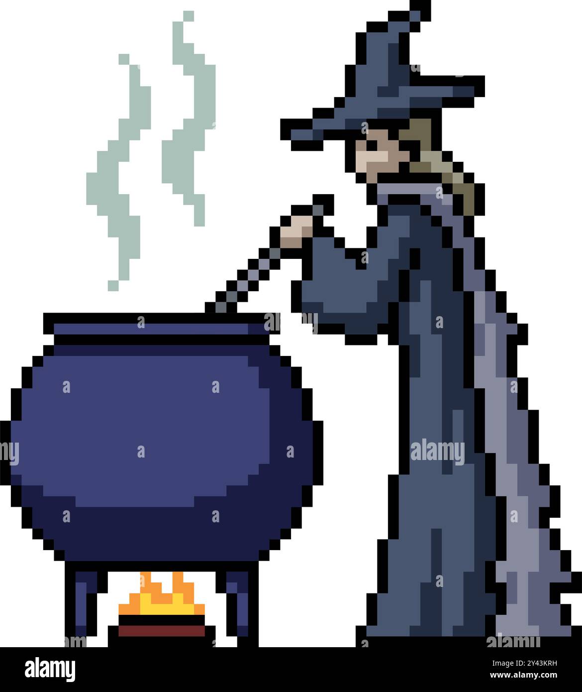 pixel art of wich cook pot isolated background Stock Vector Image & Art ...