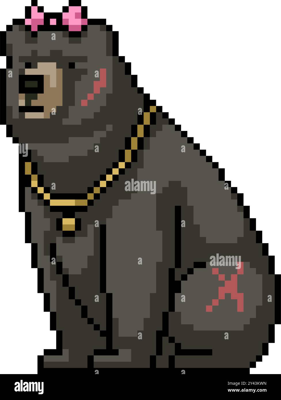 pixel art of scary black bear isolated background Stock Vector Image ...