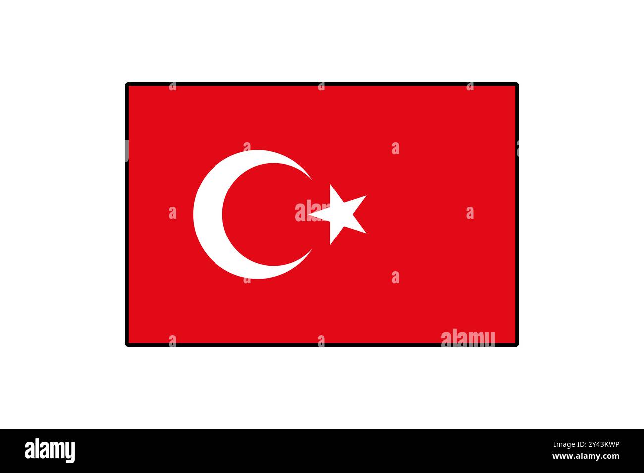 The graphic showcases the national flag of Turkey, bright red with a ...