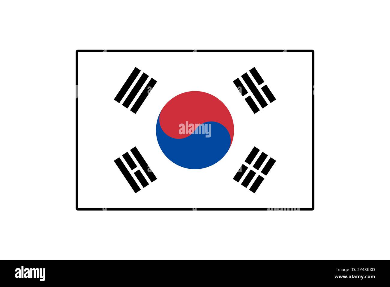 This vector design showcases the national flag of South Korea ...