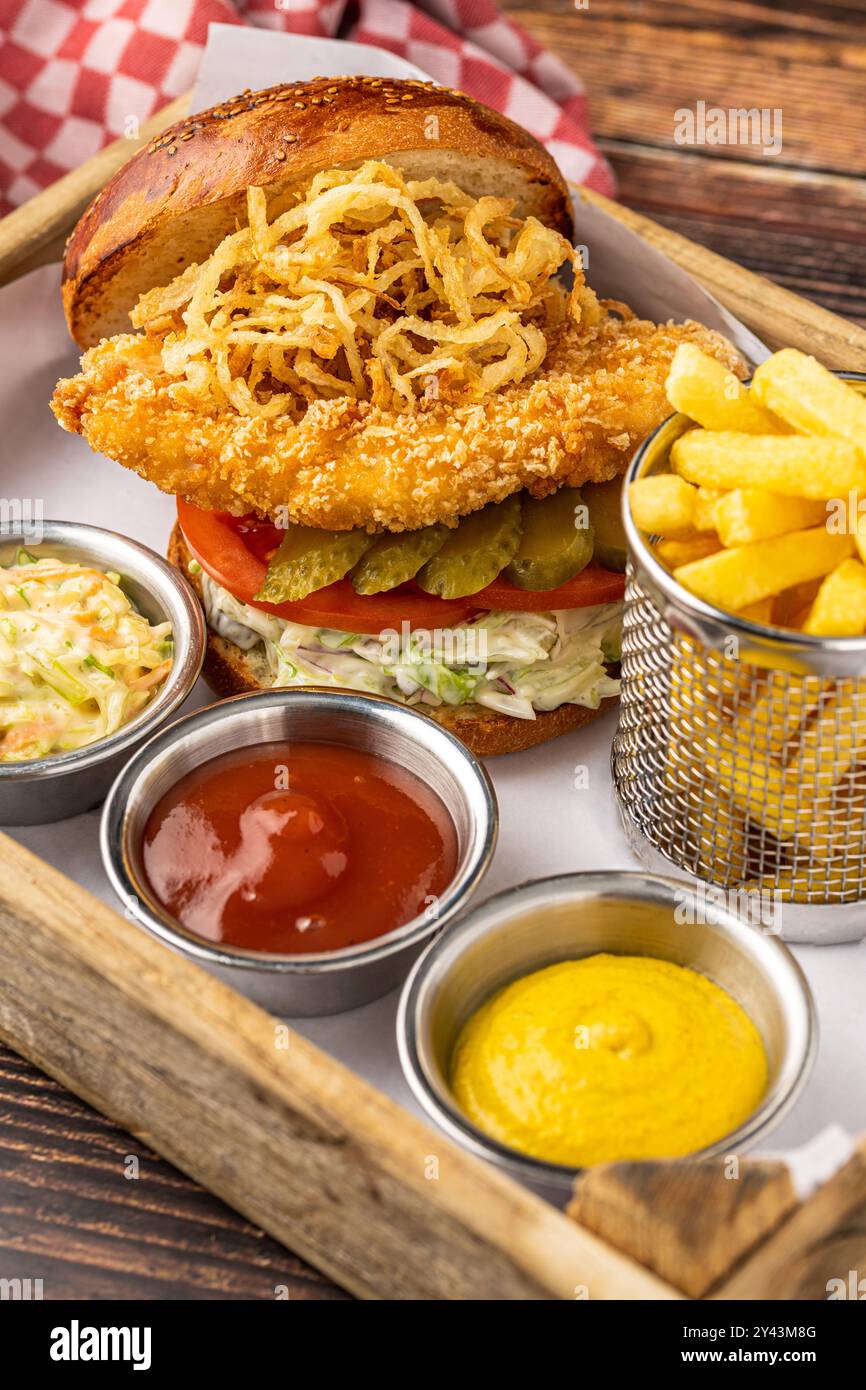 Tasty burger fries hi-res stock photography and images - Alamy