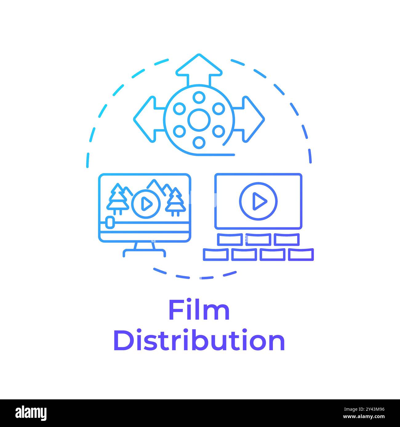 Film distribution multi color concept icon Stock Vector Image & Art - Alamy