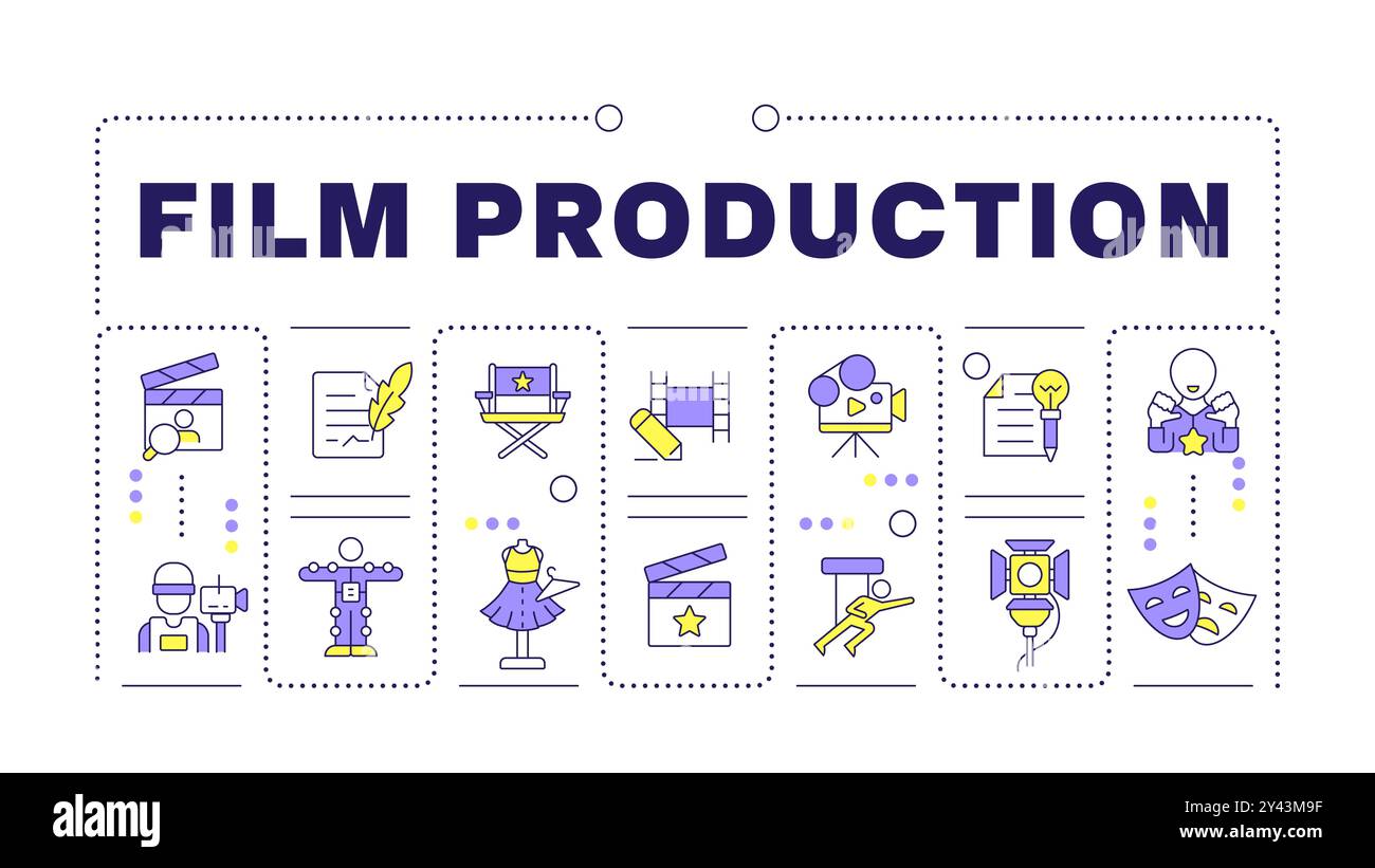 Film production word concept isolated on white Stock Vector Image & Art ...