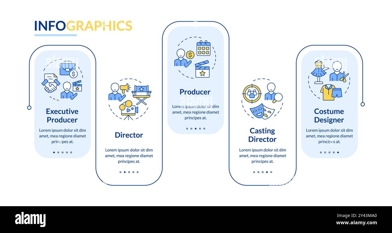 Movie production crew rectangle infographic vector Stock Vector Image ...