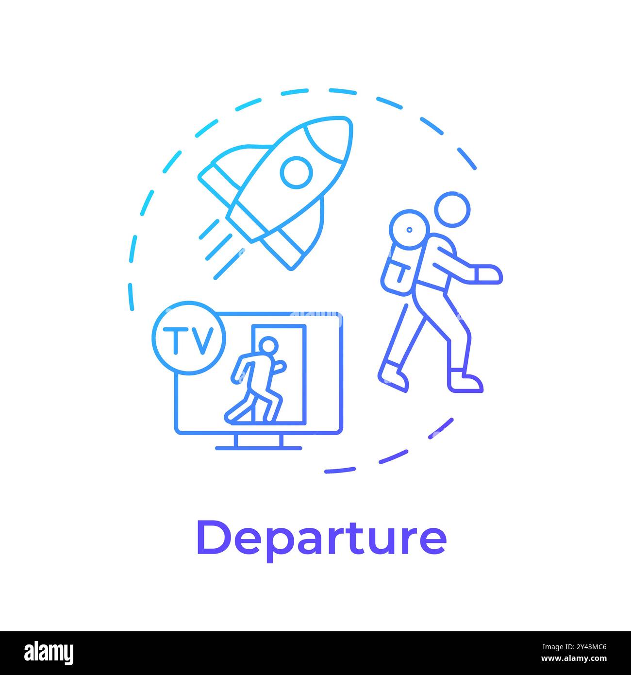 Character departure multi color concept icon Stock Vector Image & Art ...