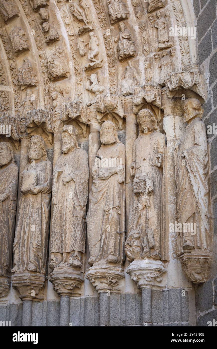 Architectural details of the entry porch of the Apostles door of the ...