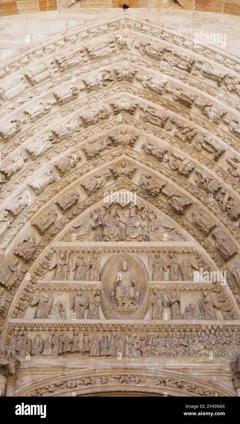 Architectural details of the entry porch of the Apostles door of the ...