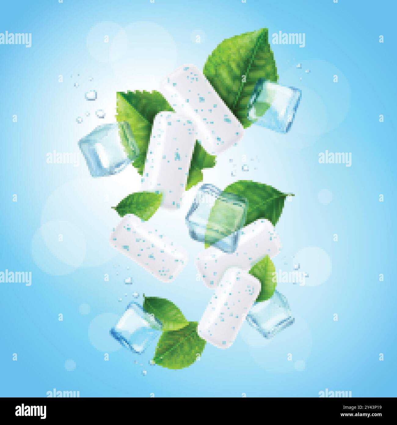 Ice mint gum. Chewing pad peppermint flavor menthol aroma smell for ...