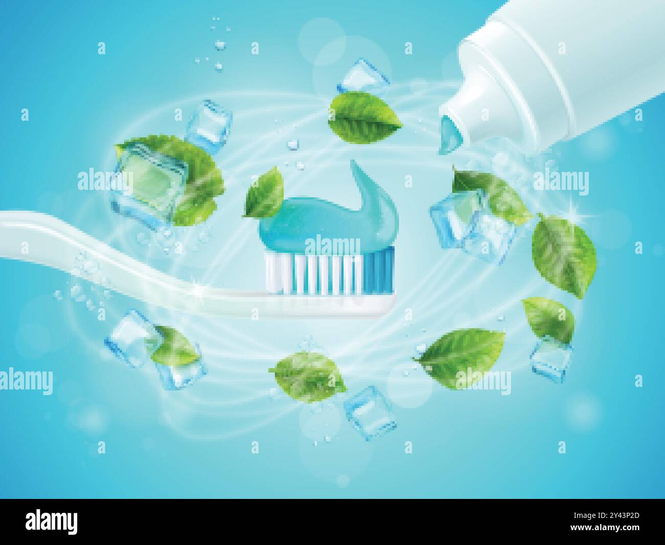 Mint toothpaste. Tooth paste with nature mint leaf refreshing cool ...