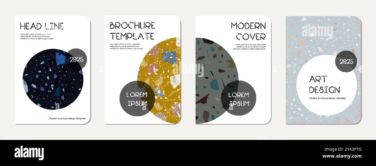 Notepad cover design. Terrazzo abstract background made of natural ...