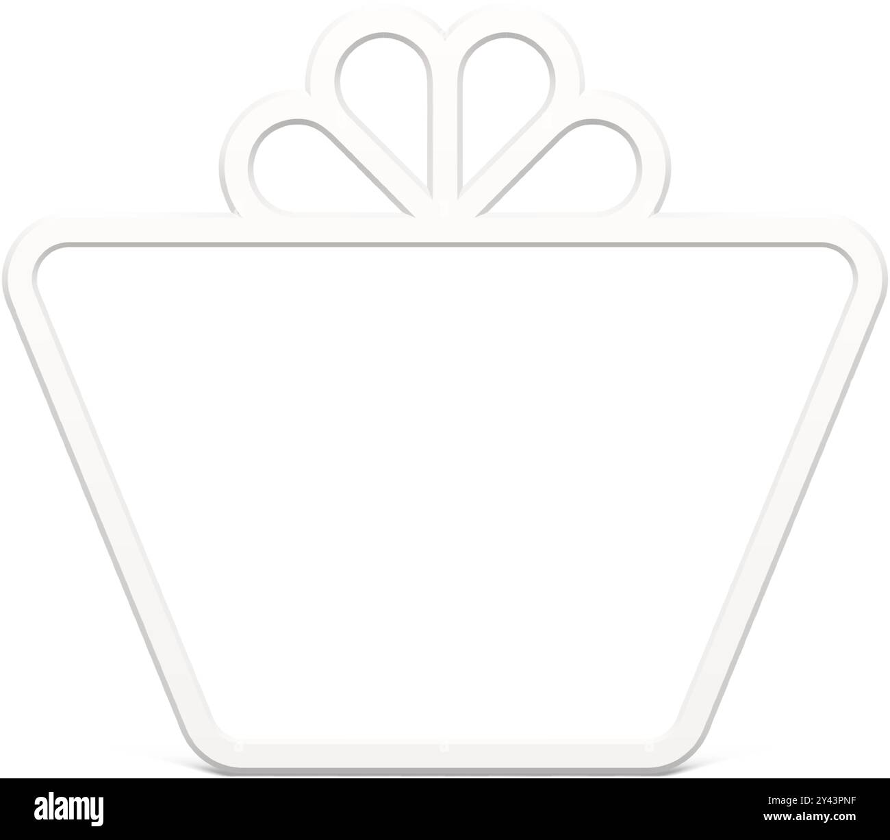 Realistic white festive gift box frame shape with bow birthday ...