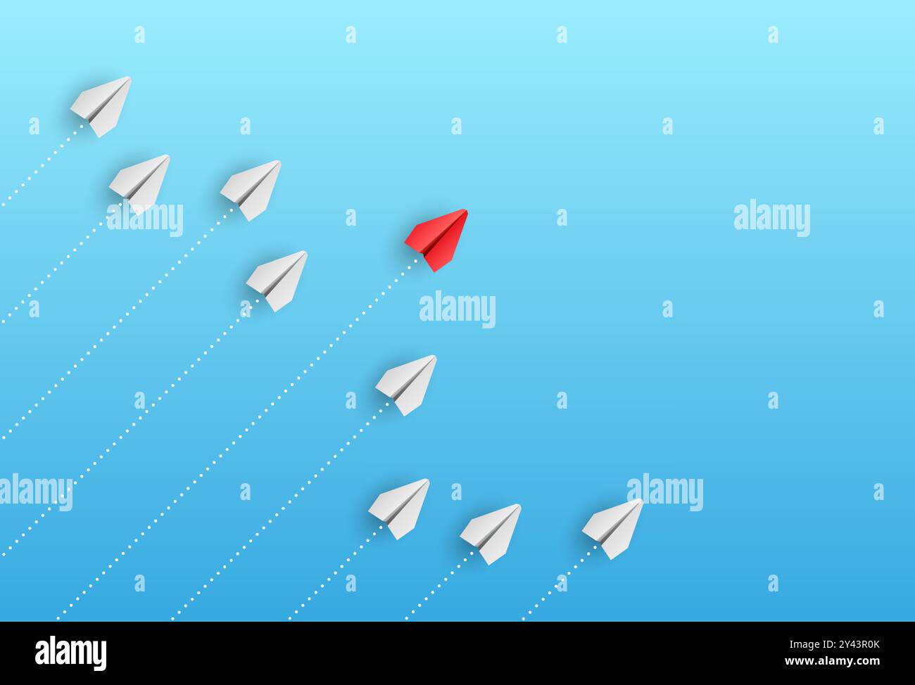 Business leadership concept. Individual and unique leader paper plane ...