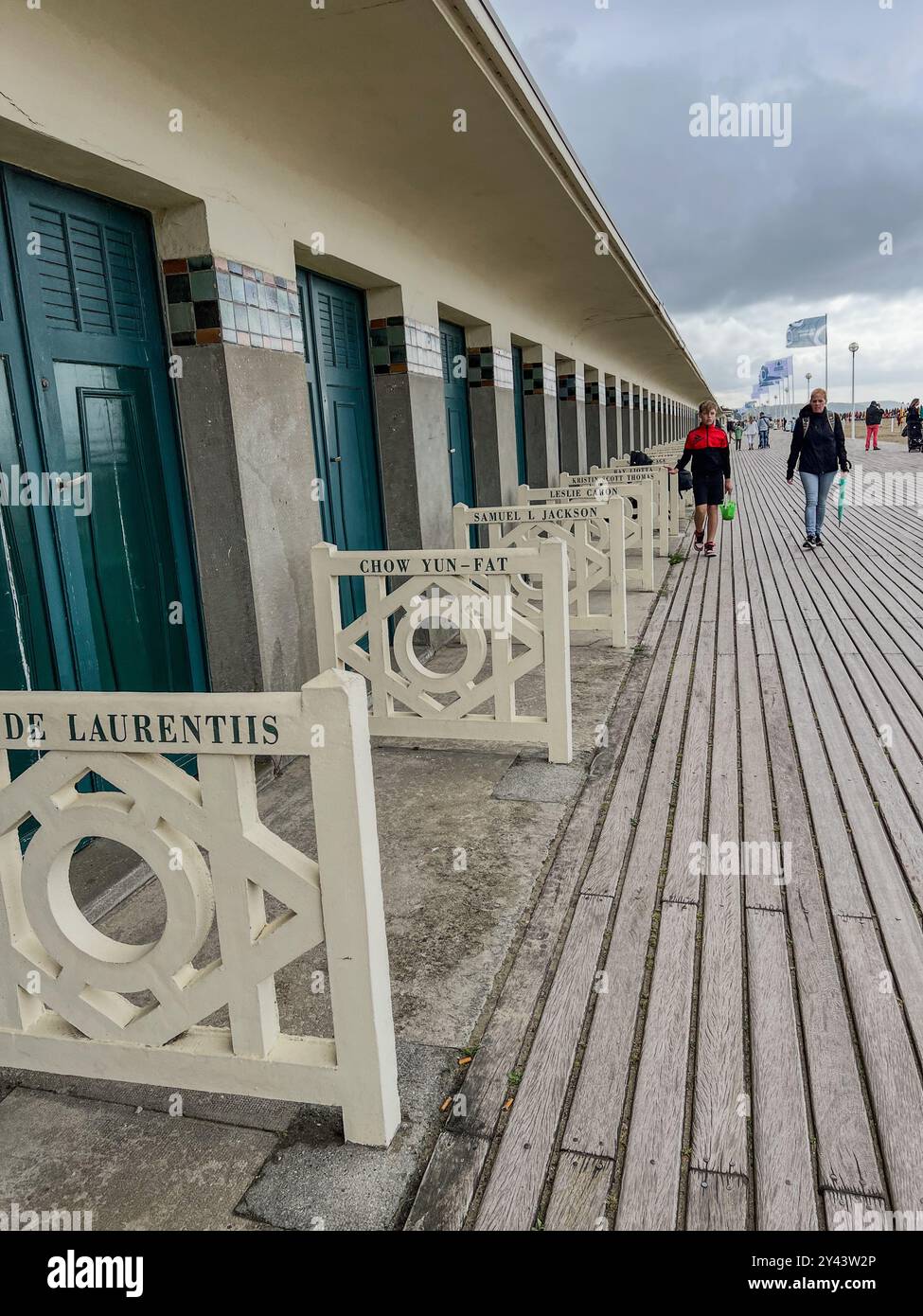 The famous beach cabins of the promenade des Planches in Deauville ...