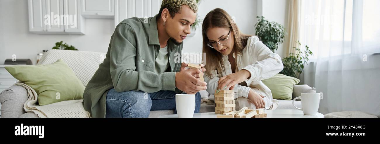 Friends engage in a fun game while sharing laughter and conversation ...