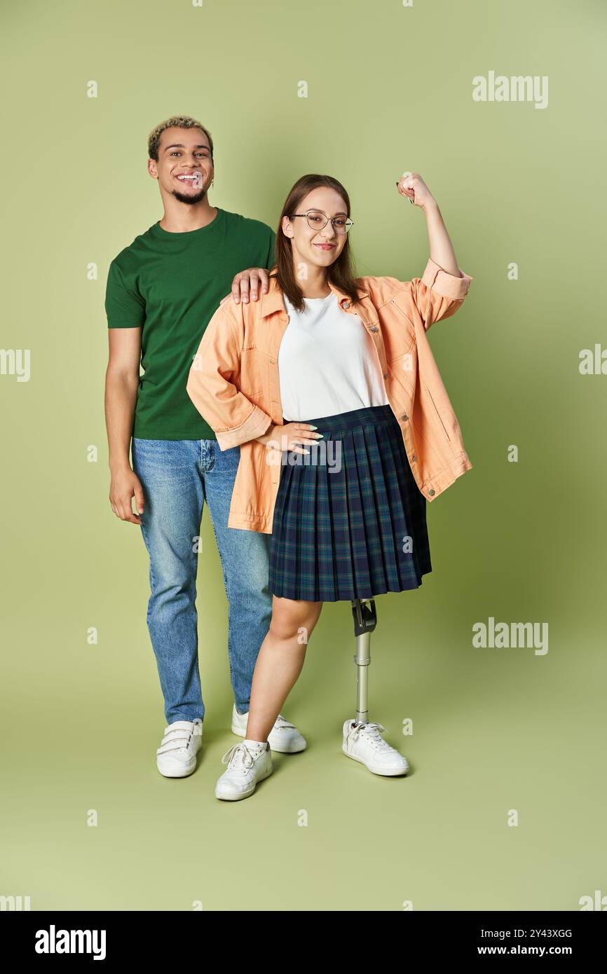 Two friends share a cheerful moment, celebrating connection and ...