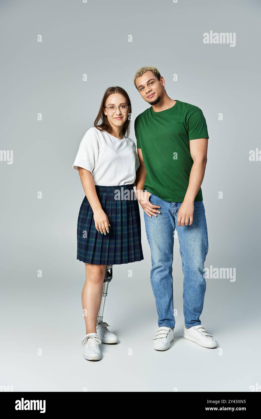 Two friends happily pose together, embracing their unique styles and ...