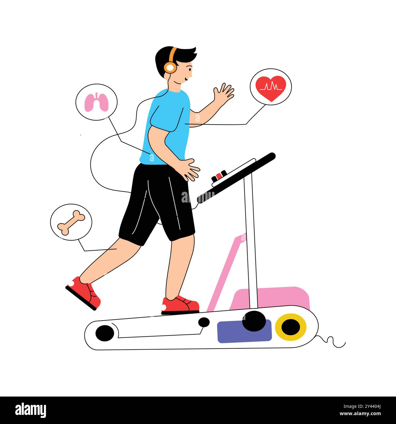 Fitness woman running on treadmill Stock Vector Images - Alamy