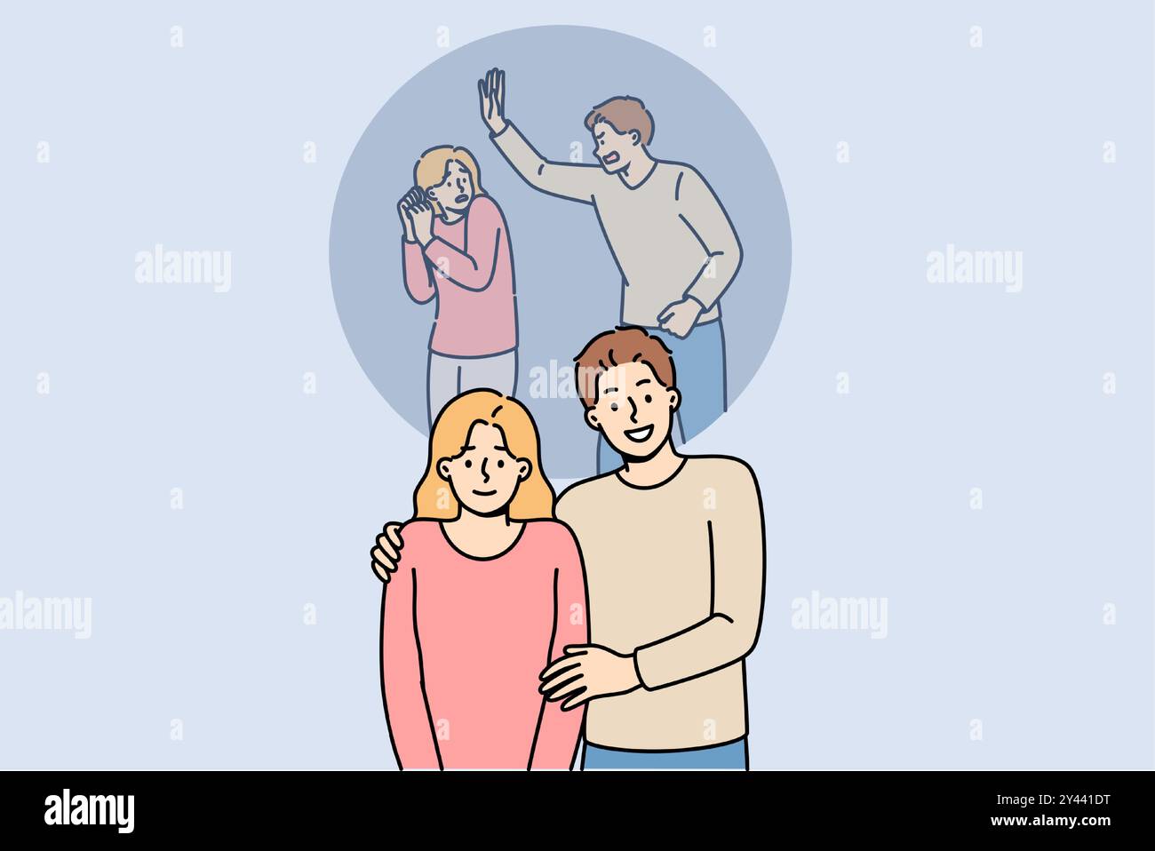 Problem of domestic violence is hidden by man aggressor and woman ...