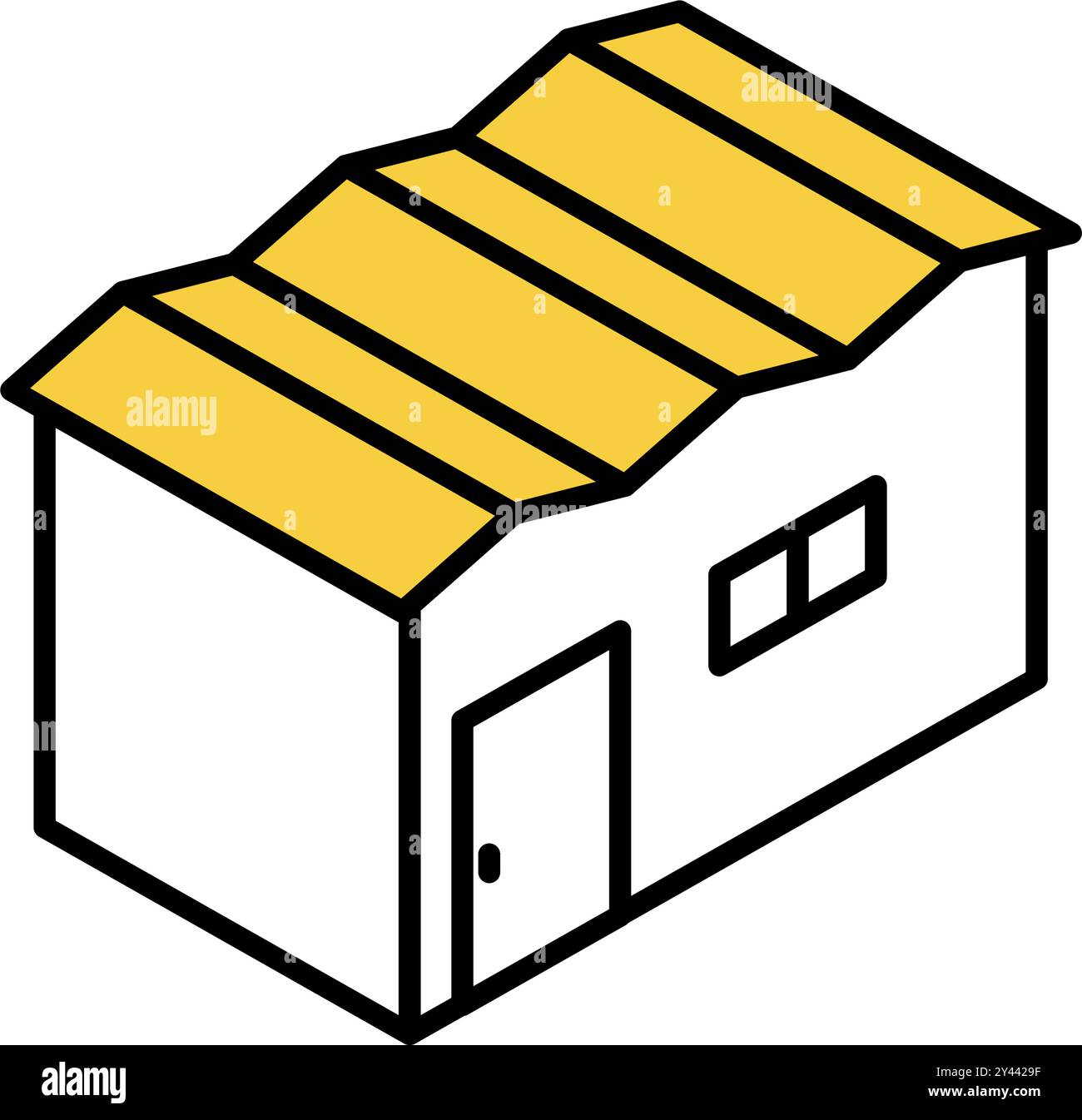 Small prefabricated shed, such as a shed, isometric illustration with ...
