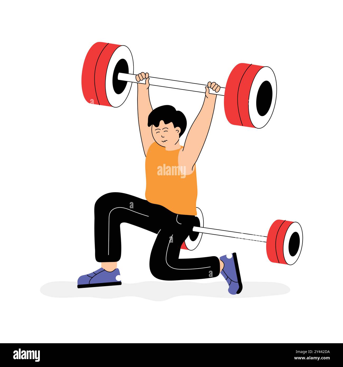 Character based flat illustration of weightlifting Stock Vector Image ...
