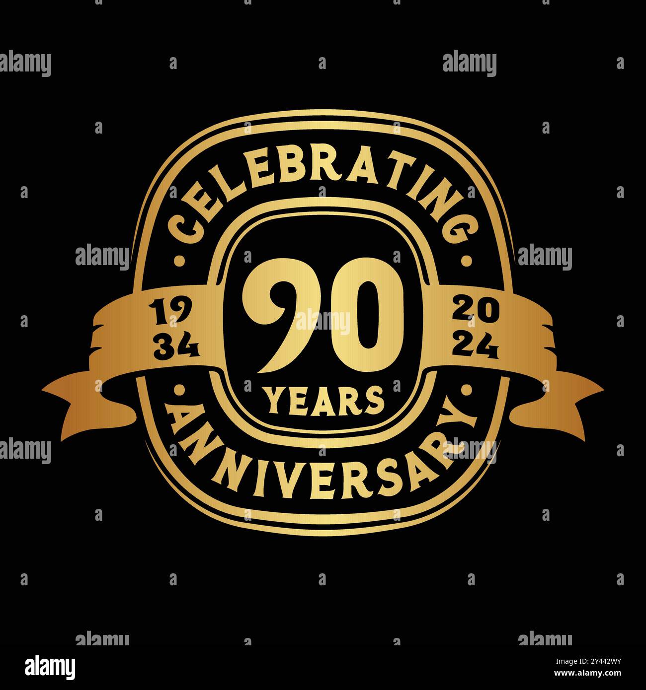 90th Anniversary Celebration Logo Design Template. 90th Anniversary ...