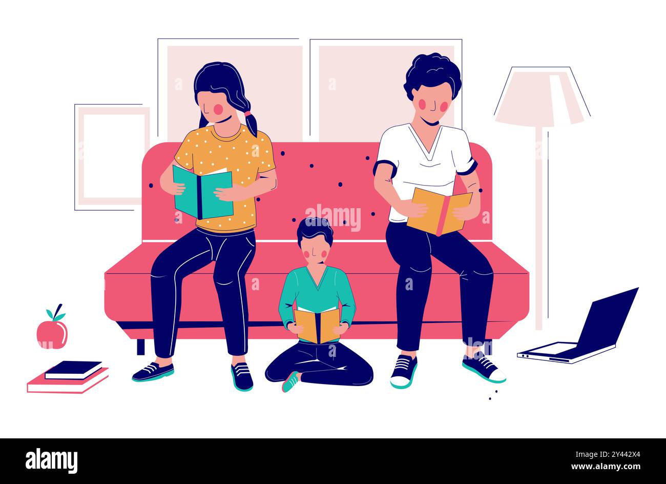 Family learning together Cut Out Stock Images & Pictures - Alamy