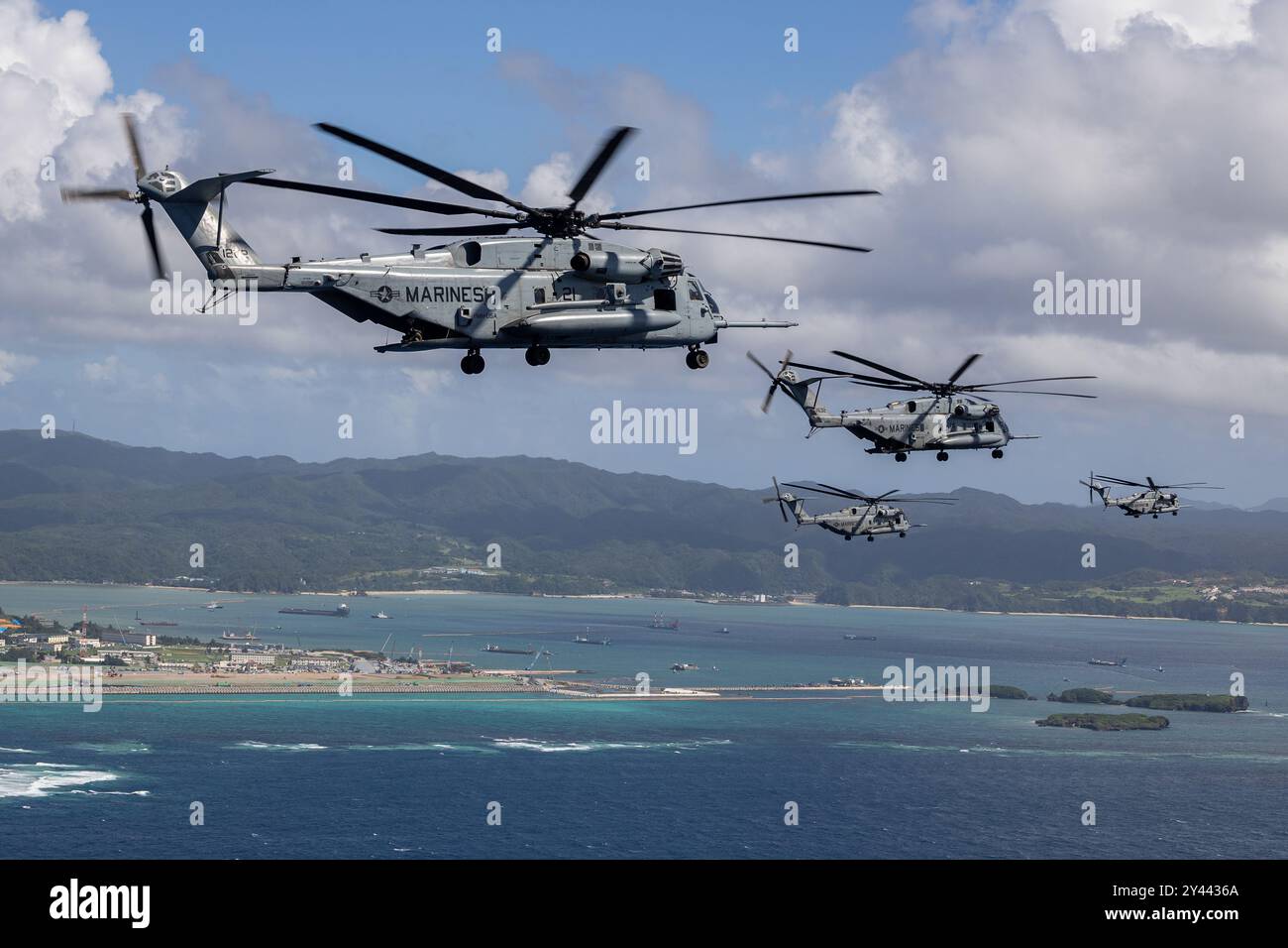 U.S. Marine Corps CH-53E Super Stallion helicopters assigned to Marine ...