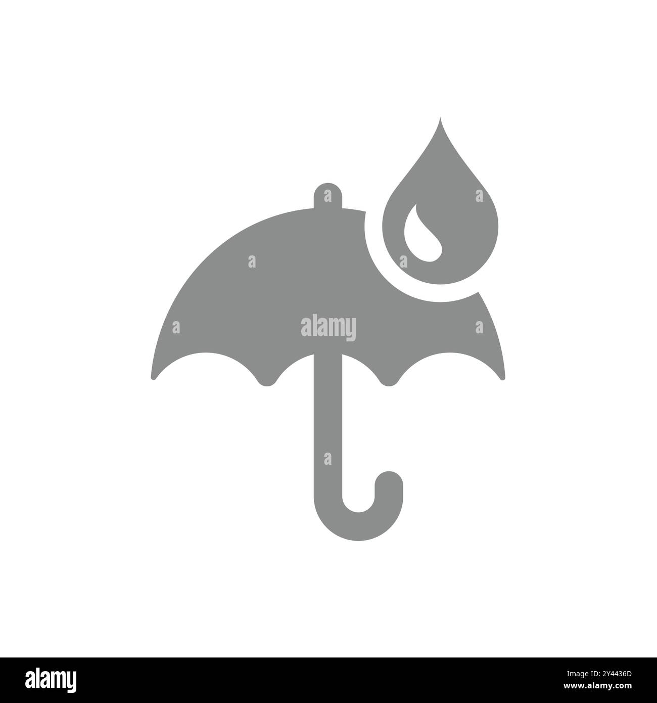 Weather or waterproof vector icon. Umbrella with rain or water drop ...