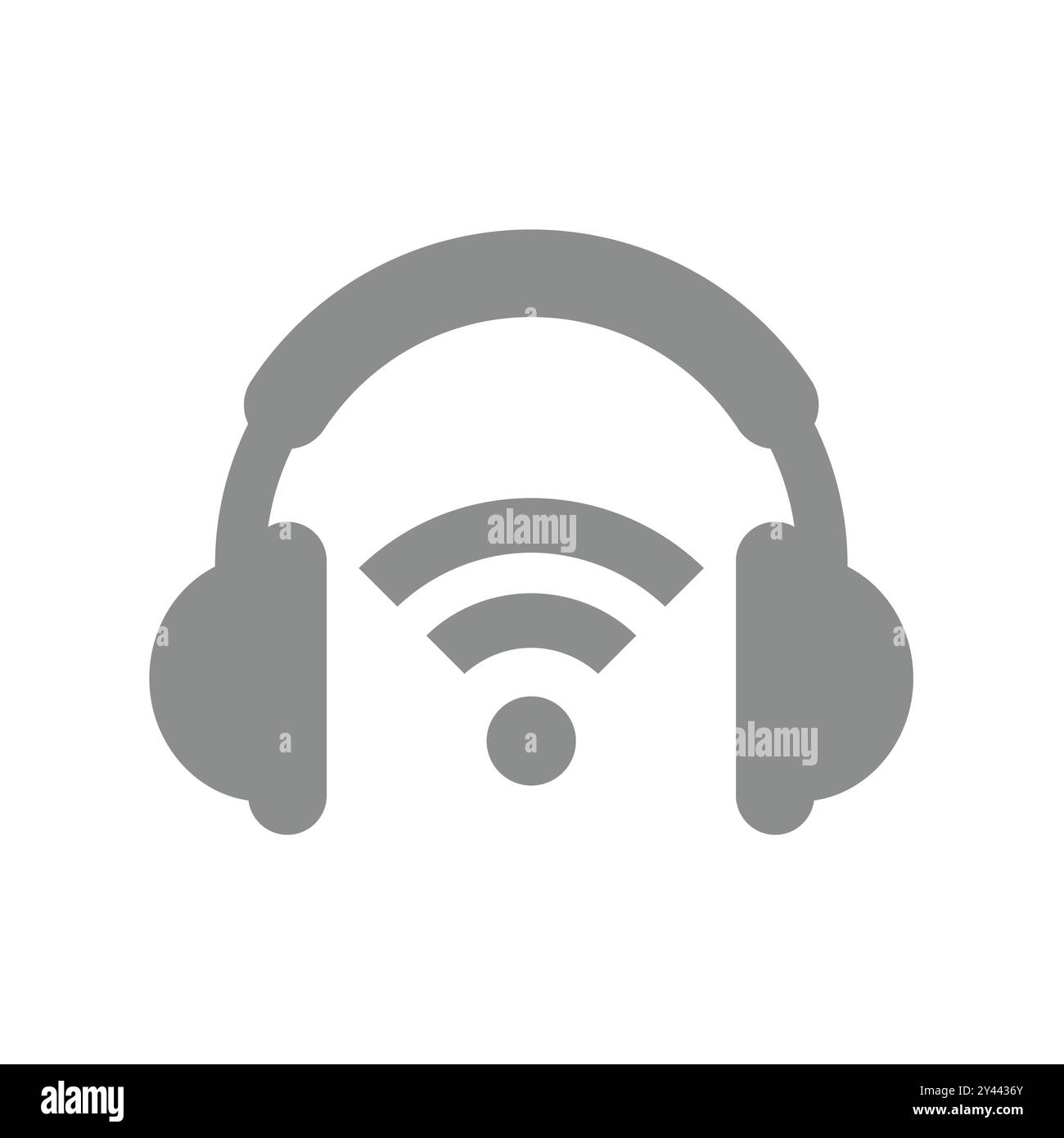 Wireless headphones vector icon. Wi-fi earphones or headset symbol ...