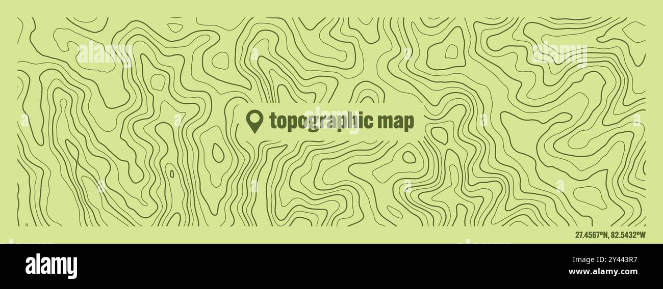 Colorful topographic map with contour lines. Geographic terrain grid ...