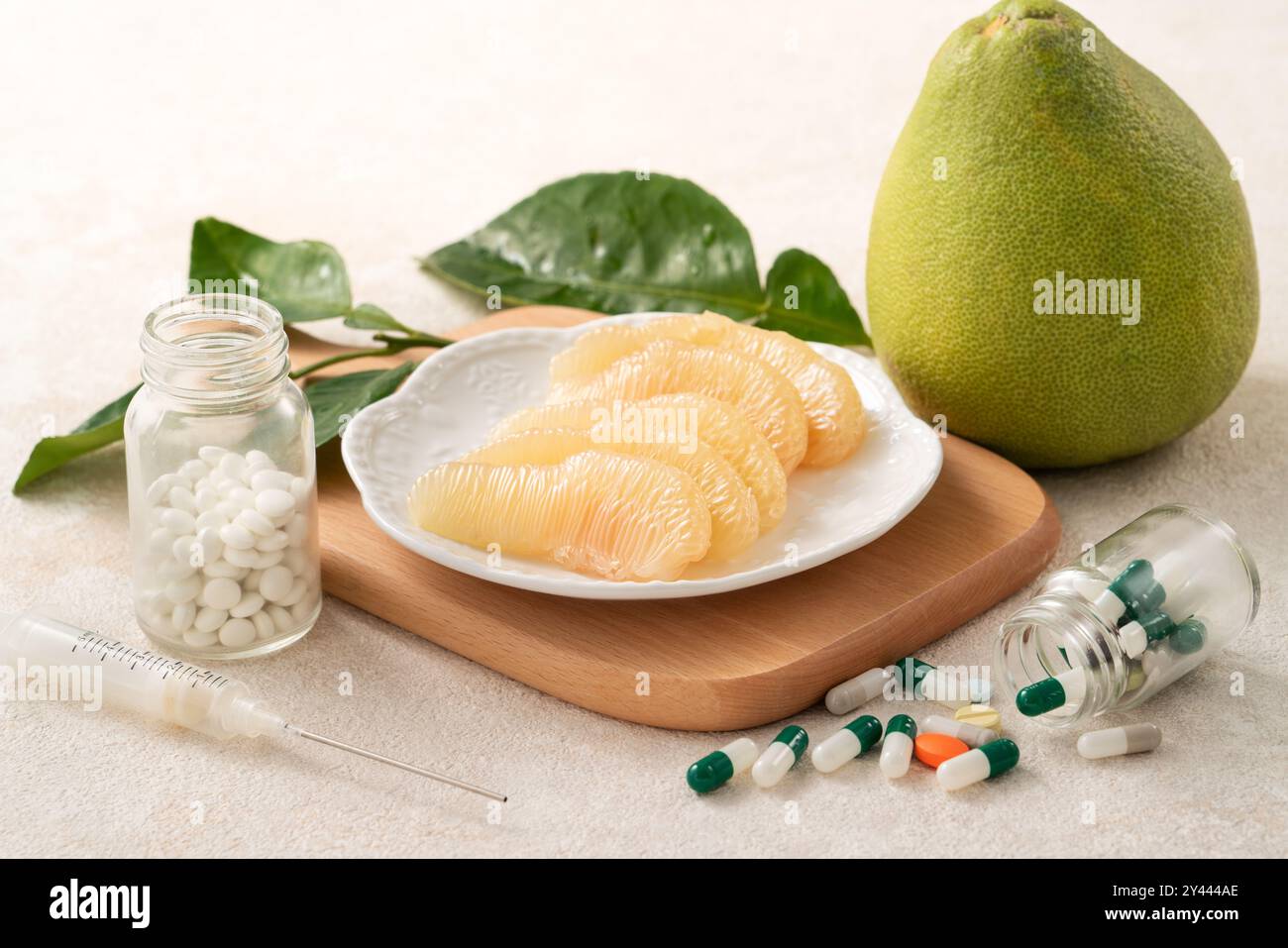 Fresh pomelo fruit with leaf and medicine adverse drug reaction ...
