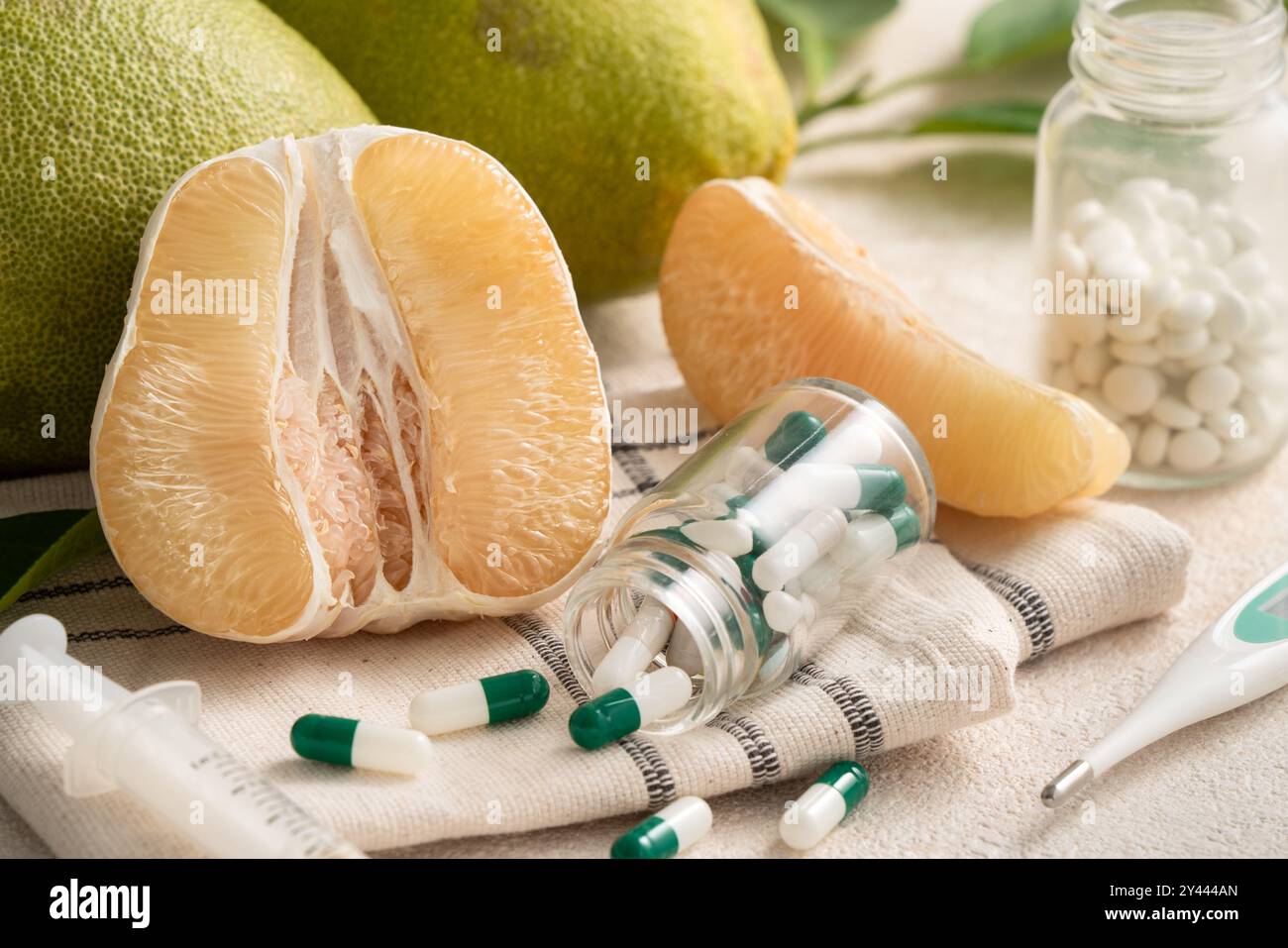 Fresh pomelo fruit with leaf and medicine adverse drug reaction ...