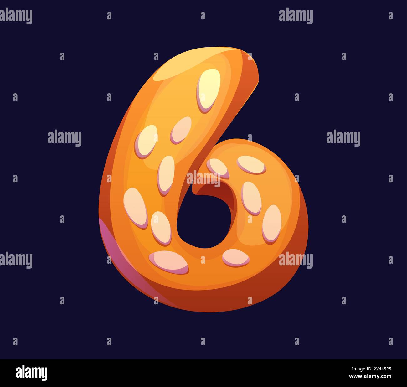 Cartoon number six candy and confectionery alphabet, sweets typeface ...