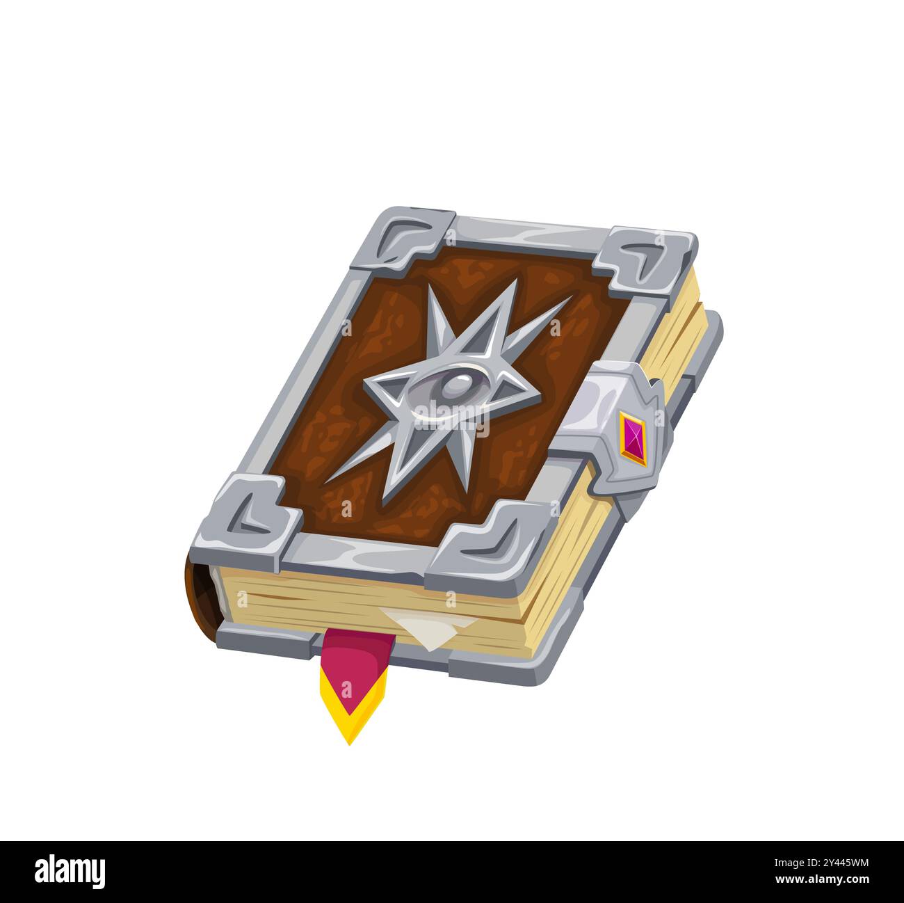 Ancient magic spellbook or Medieval book for game icon, vector cartoon ...