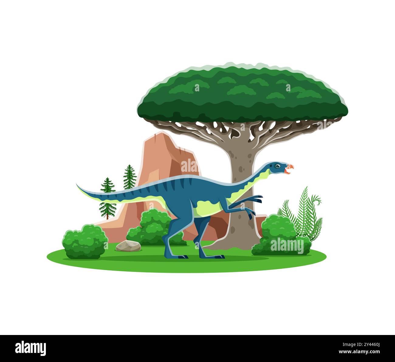Cartoon prehistoric dinosaur character, Dryosaurus in Jurassic park or ...