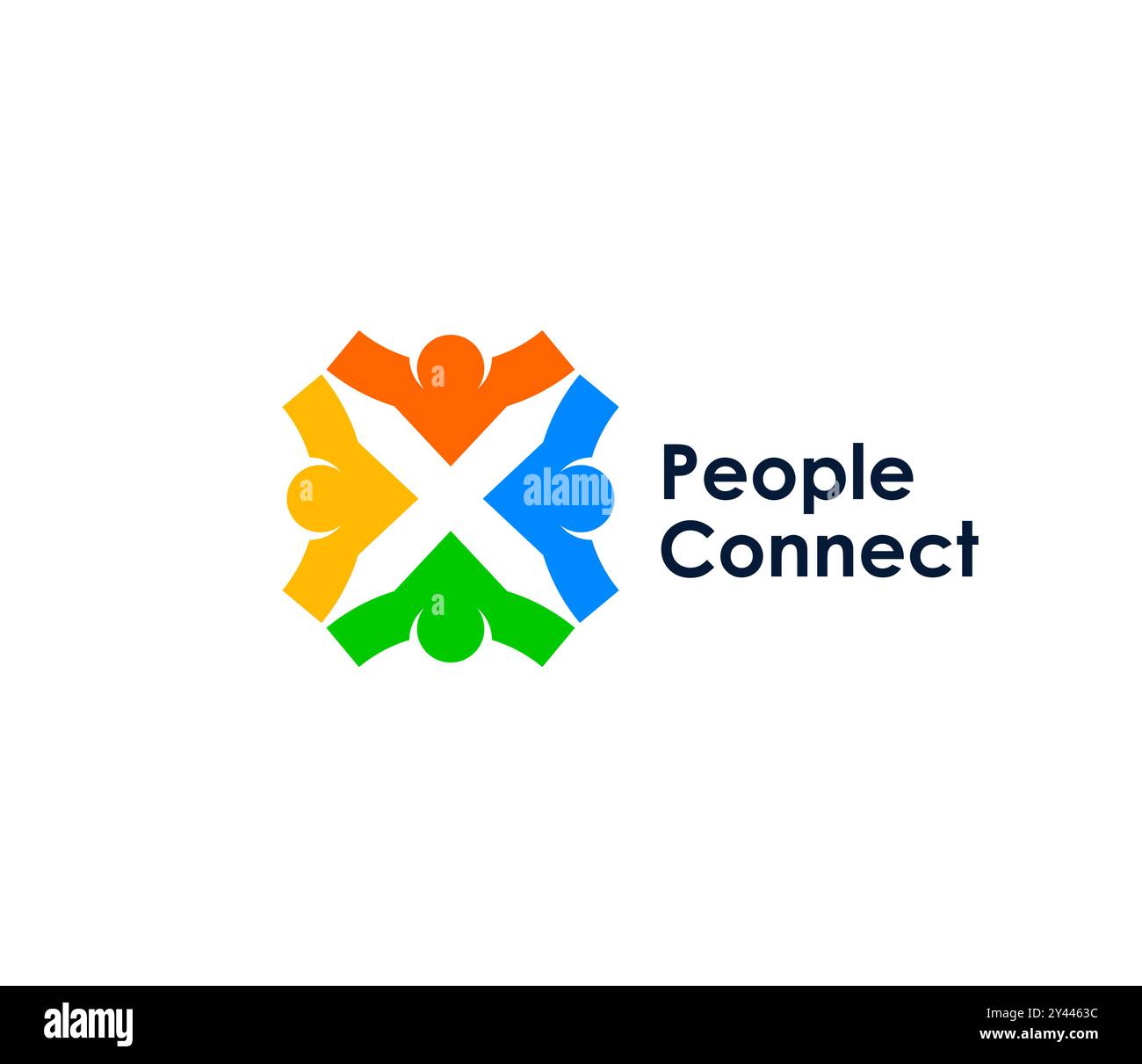 Connect people icon for community or teamwork union and company brand ...