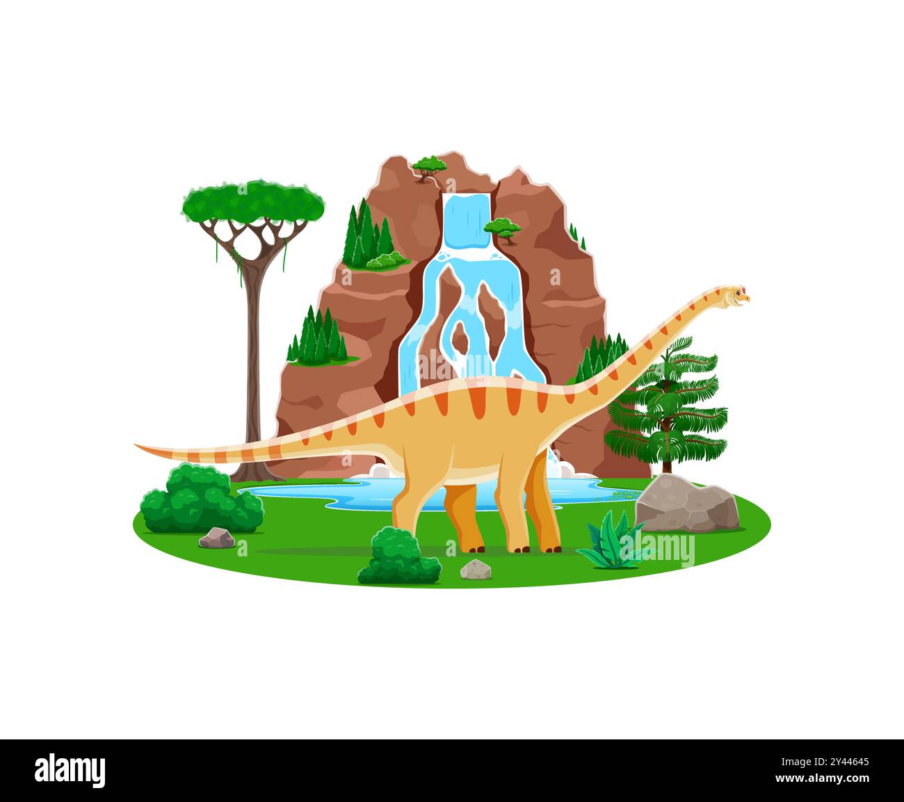Aragosaurus prehistoric dinosaur character roaming at serene nature ...